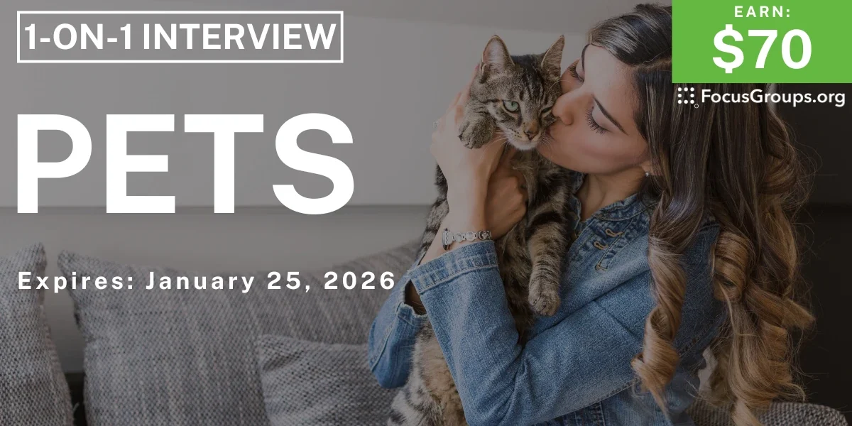 Research Study on Pets - $70