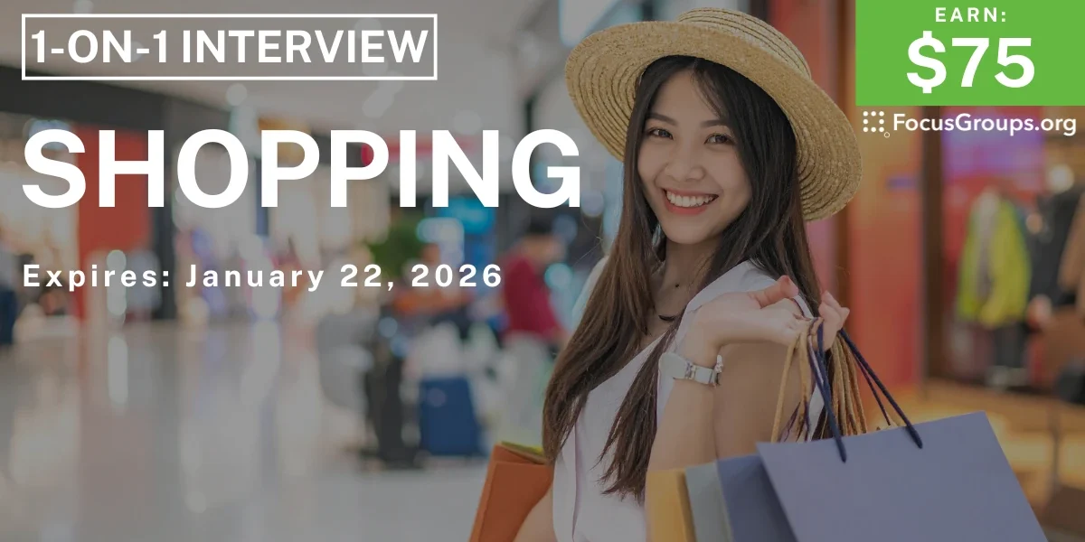 Research Study in Minneapolis on Shopping - $75