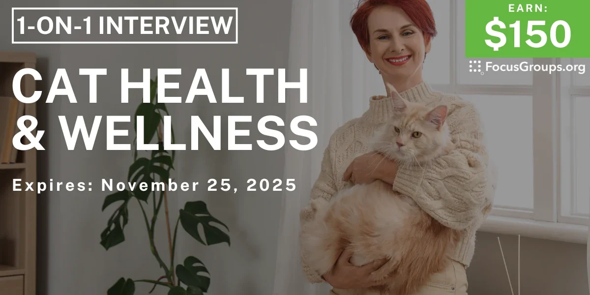 Research Study on Cat Health & Wellness - $150