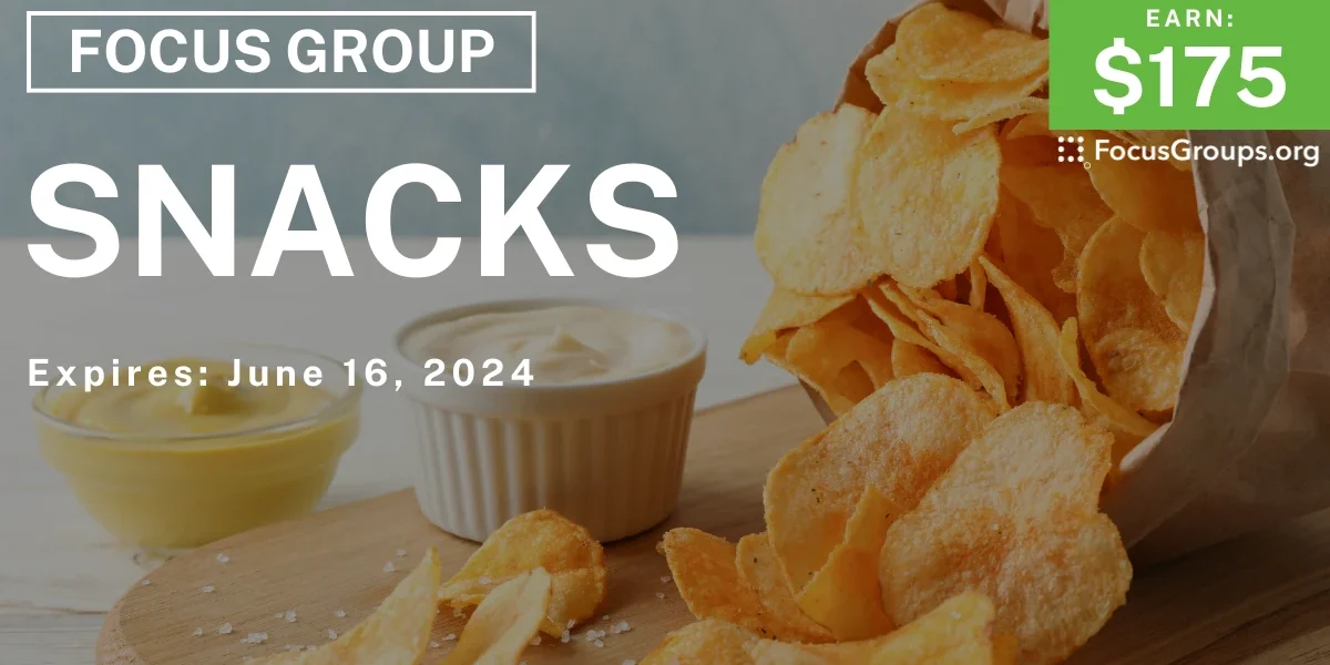 Focus Group on Snacks - $175 - 06/07/2024