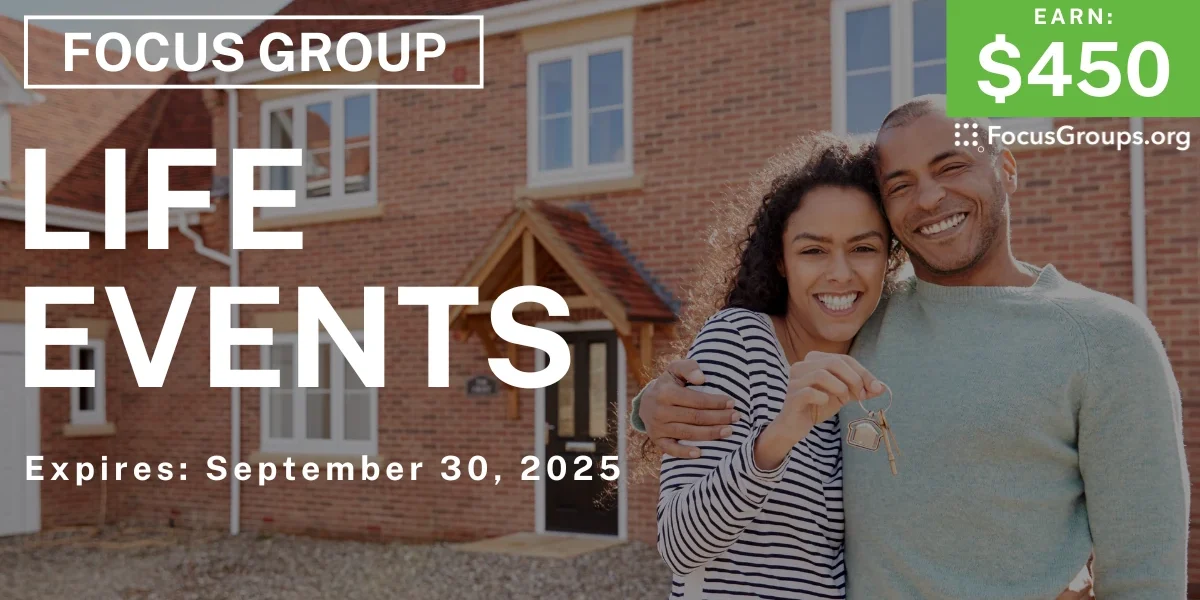 Focus Group in Boston on Life Events - $450 - $450 - 09/18/2025
