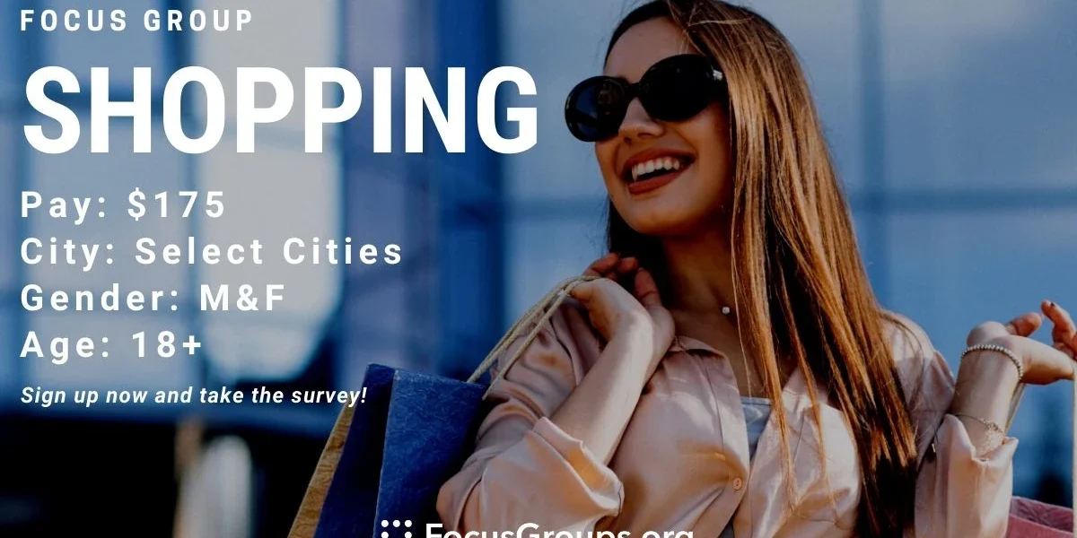 Focus Group for Avid Shoppers on Shopping - $175 - 02/11/2023