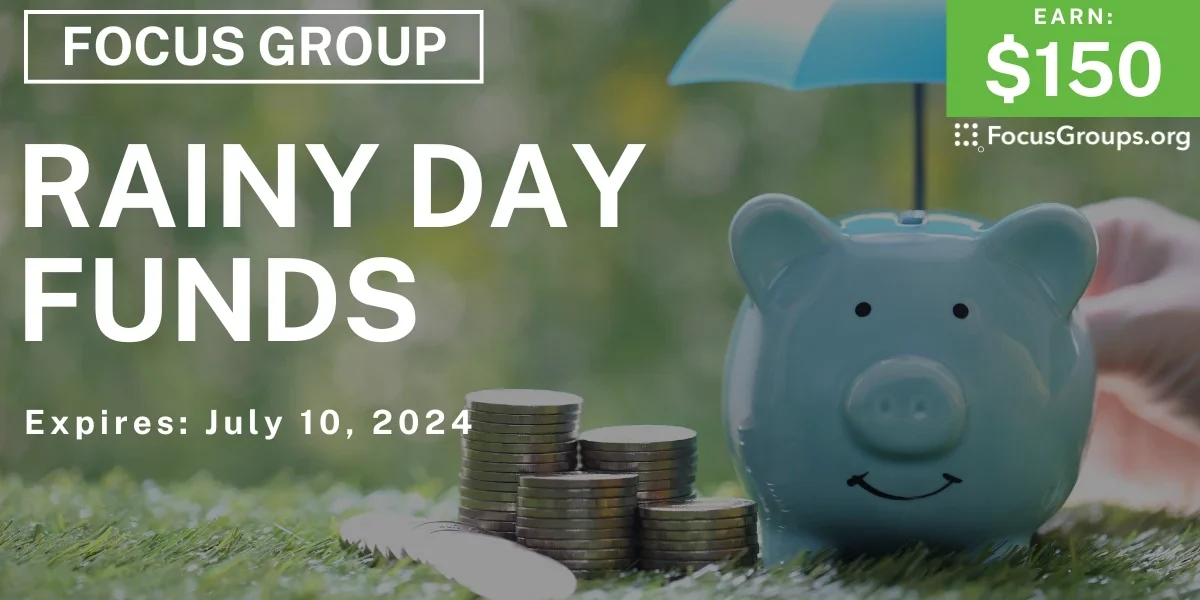Focus Group on Rainy Day Funds - $150 - 06/06/2024