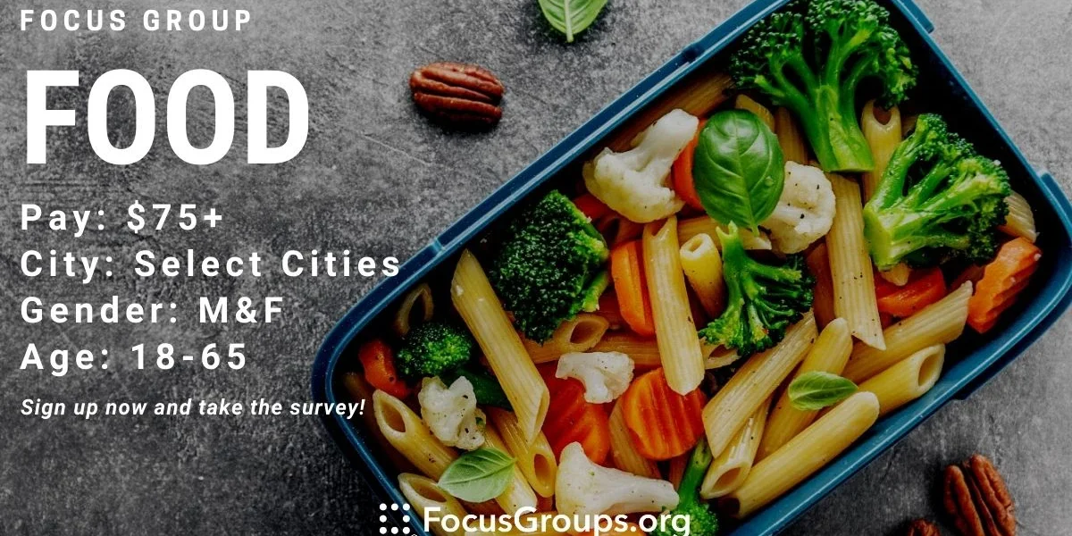 Focus Group on Food - $75 - $300 - 01/08/2023