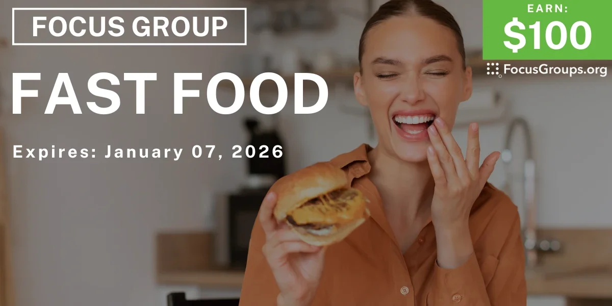 Research Study on Fast Food - $100