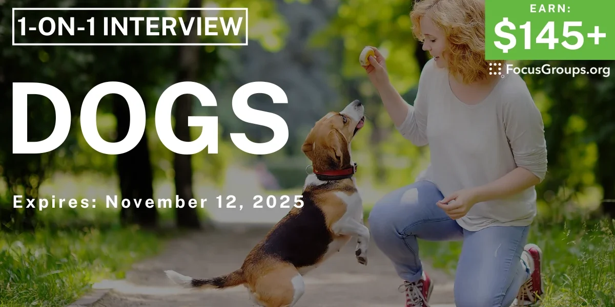 Research Study on Dogs - $145+