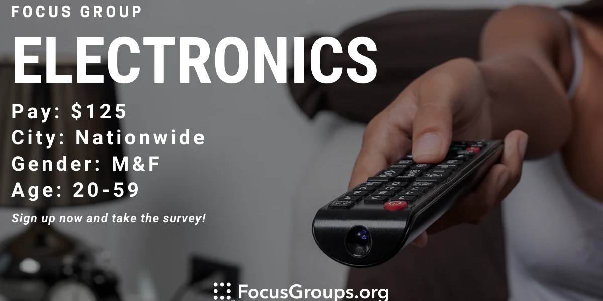 Focus Group on Electronics - $125 - 03/11/2023