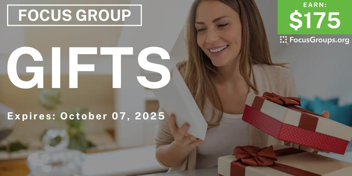 Focus Group on Gifts - $175 - $175 - 09/29/2025
