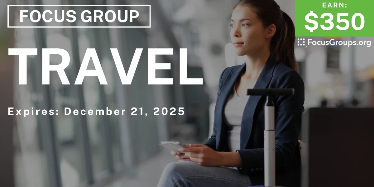 Focus Group for Small Business Owners on Travel - $350