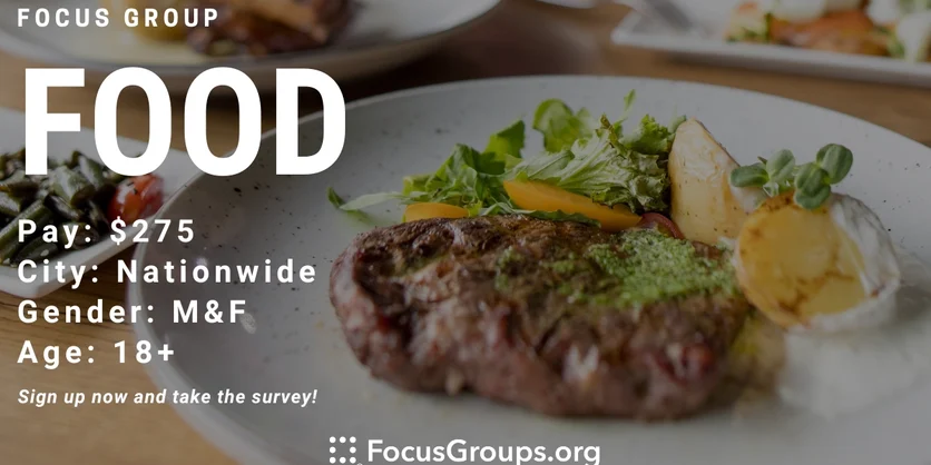 Focus Group on Food - $275 - 10/05/2023