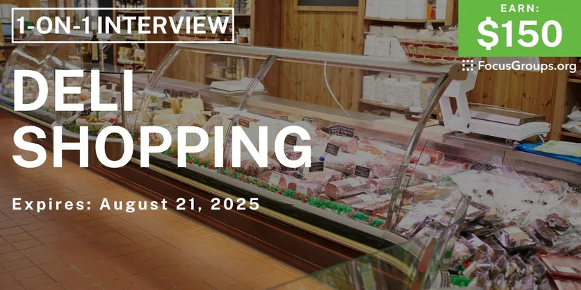 Research Study in NYC on Deli Shopping - $150 - $150 - 08/12/2025