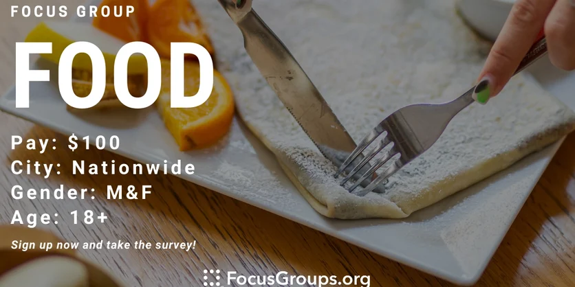 Focus Group on Food - $100 - 08/18/2022
