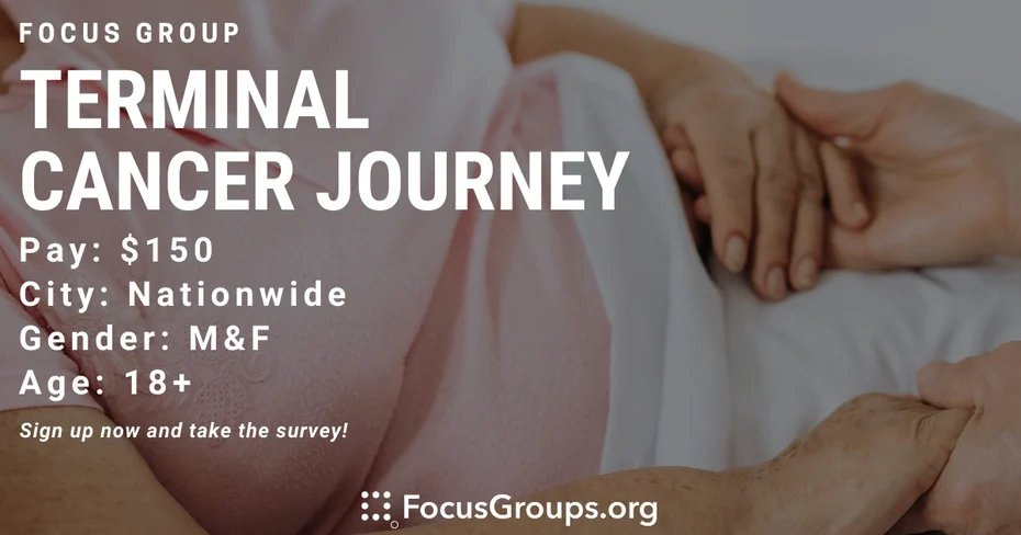 Focus Group on Terminal Cancer Journey - $150 - 11/15/2022